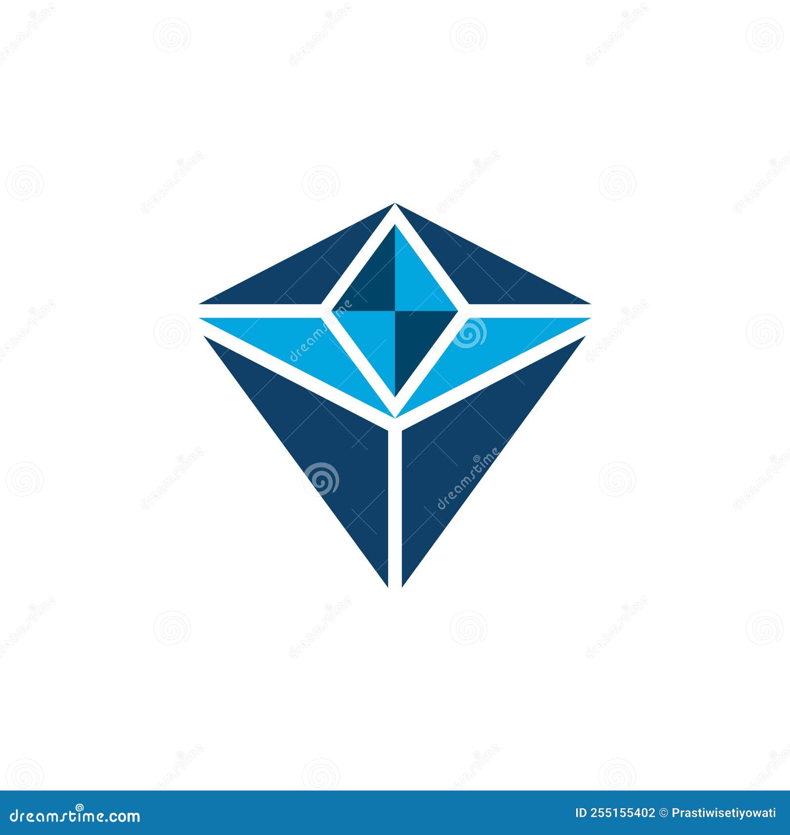 Blue diamond eye logo icon stock vector. Illustration of sign - 255155402