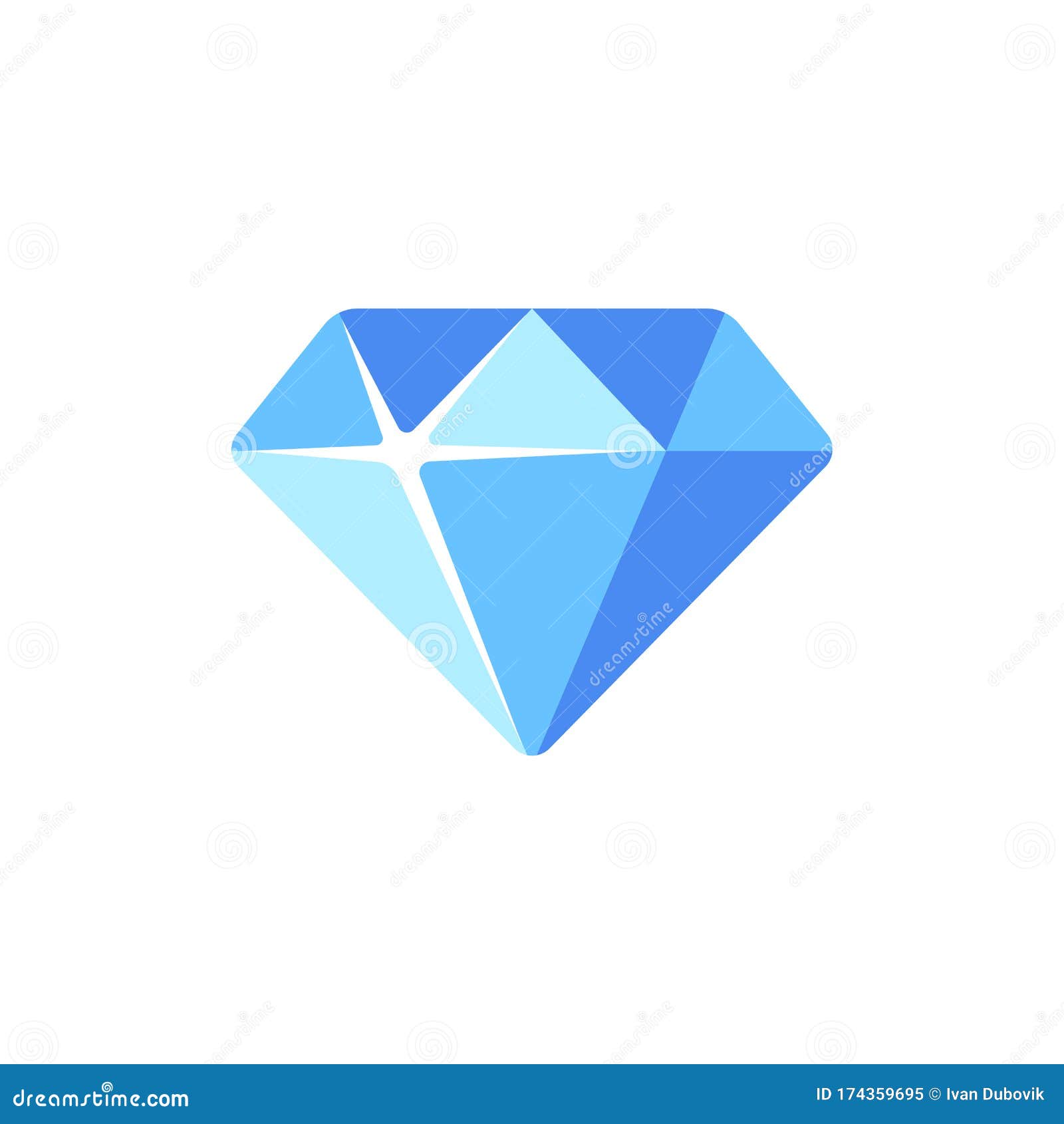 Blue Diamond Flat Icon. Slot Machine Symbol Stock Vector - Illustration ...