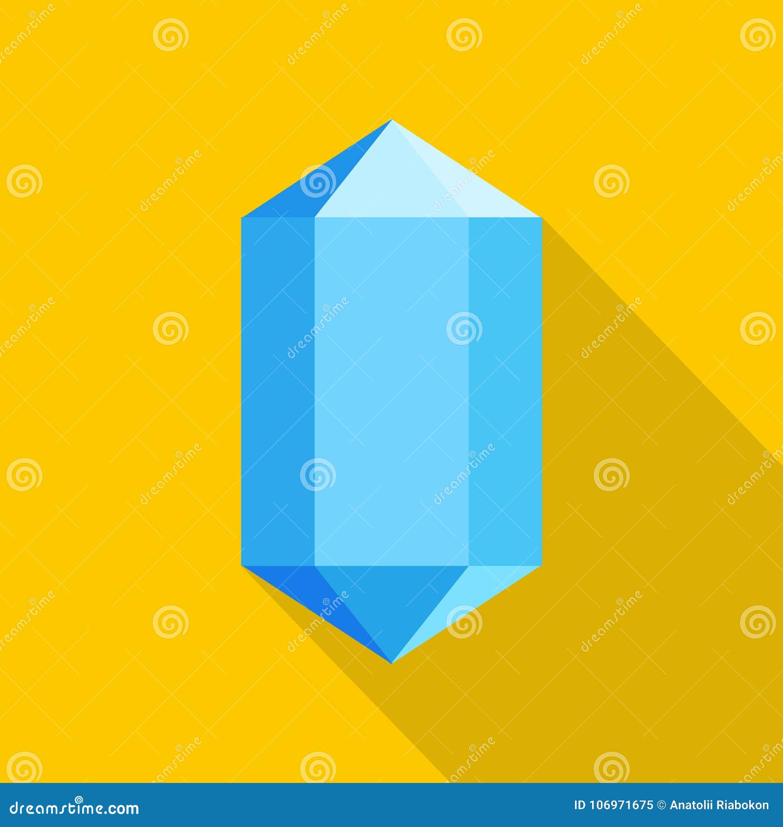 Blue Diamond Icon, Flat Style. Stock Vector - Illustration of shape ...
