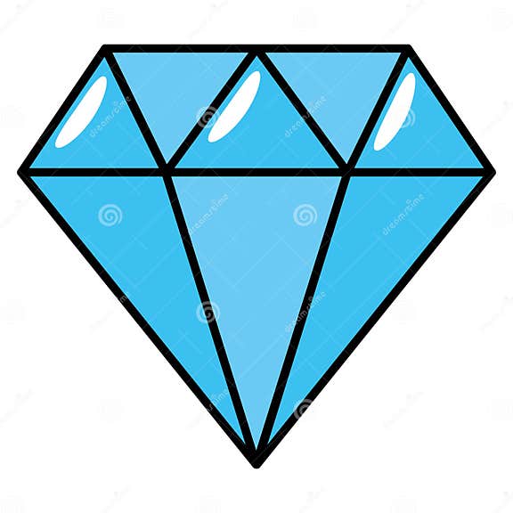 Blue diamond icon stock illustration. Illustration of jewel - 357175631