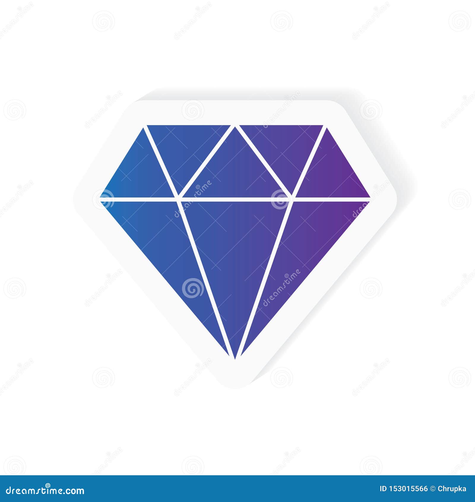 Blue diamond icon stock vector. Illustration of sparkling - 153015566