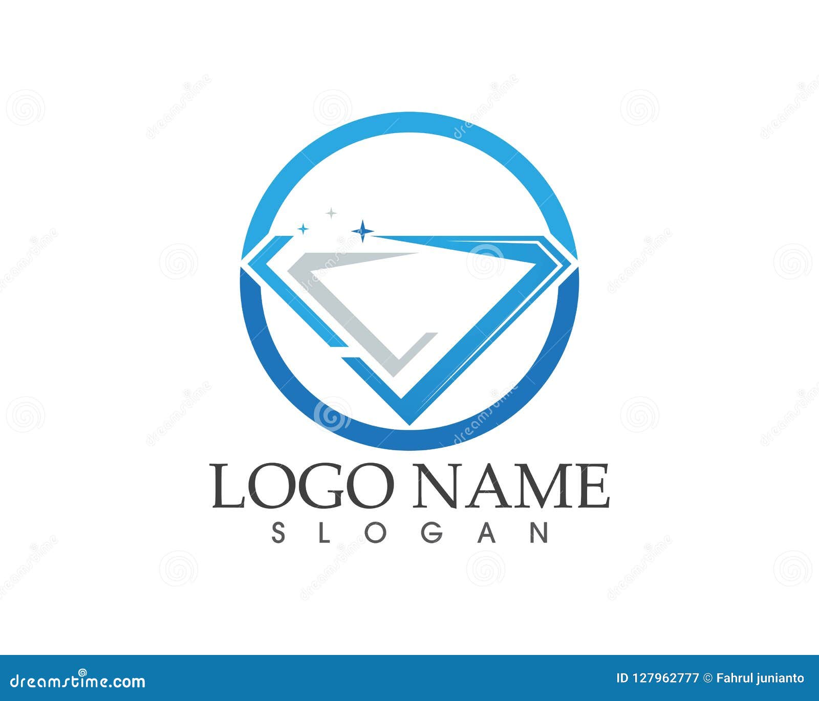 Blue Diamond Logo Design Concept Stock Vector - Illustration of ...