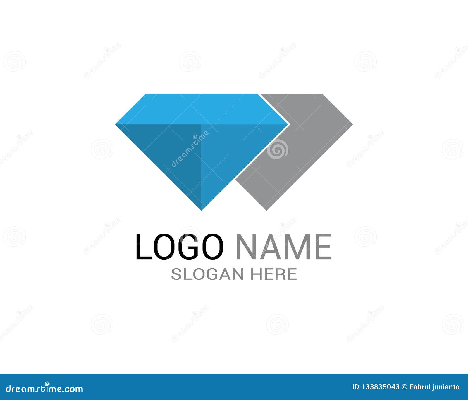 Blue diamond logo template stock vector. Illustration of diamond ...