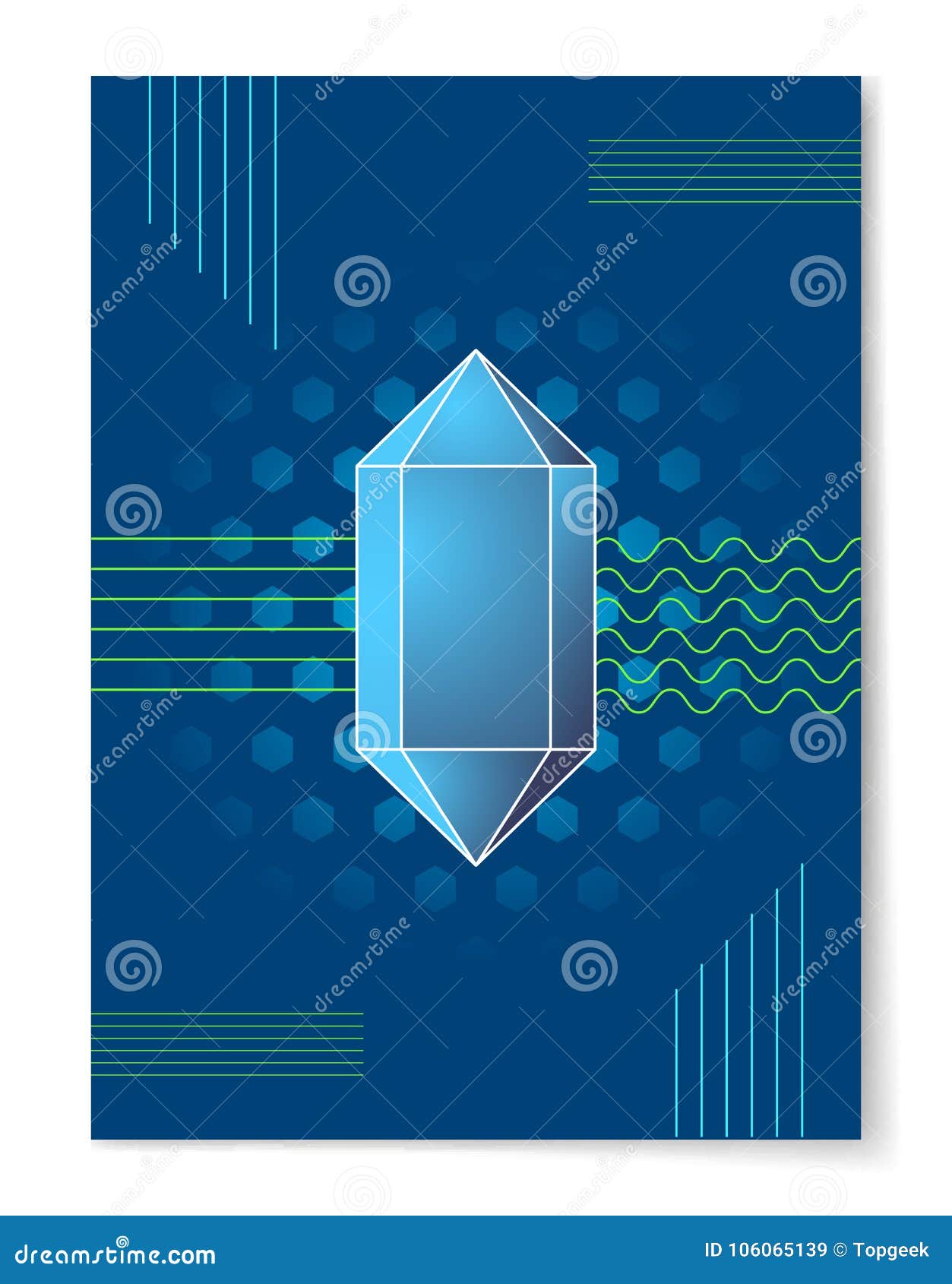 Blue Diamond Shape on Abstract Background Poster Stock Vector ...