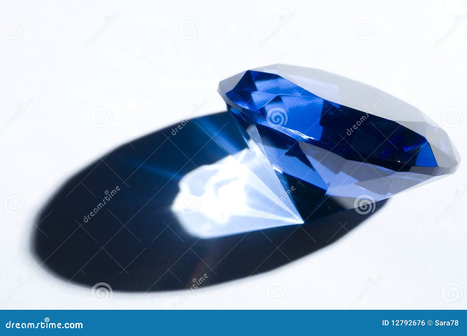 Blue Diamond-shape Crystal Shadow, Copy Space Stock Photo - Image of ...