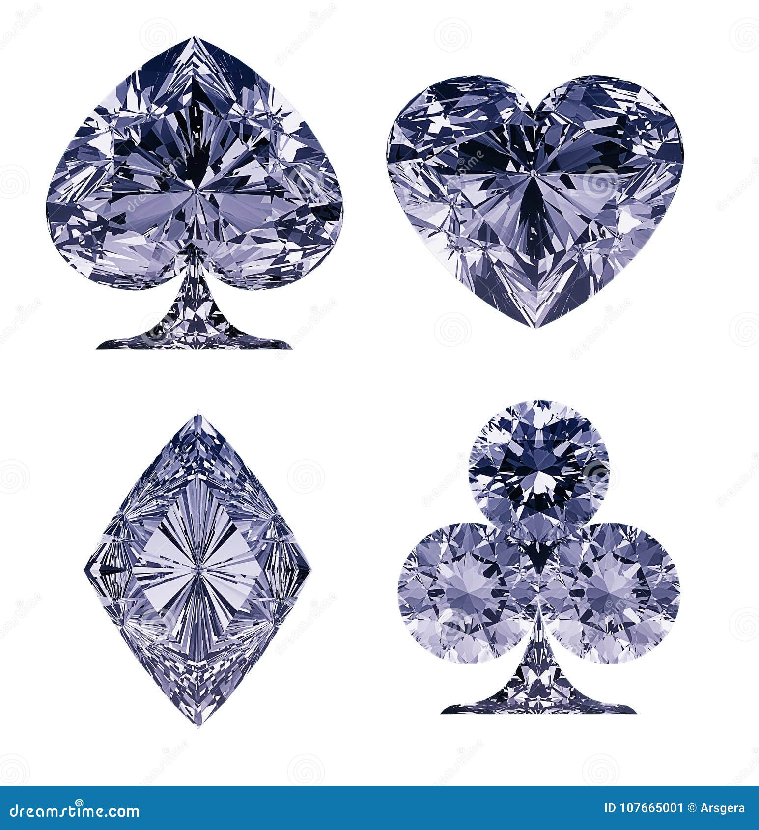 Blue Diamond Shaped Card Suits Stock Illustration - Illustration of ...