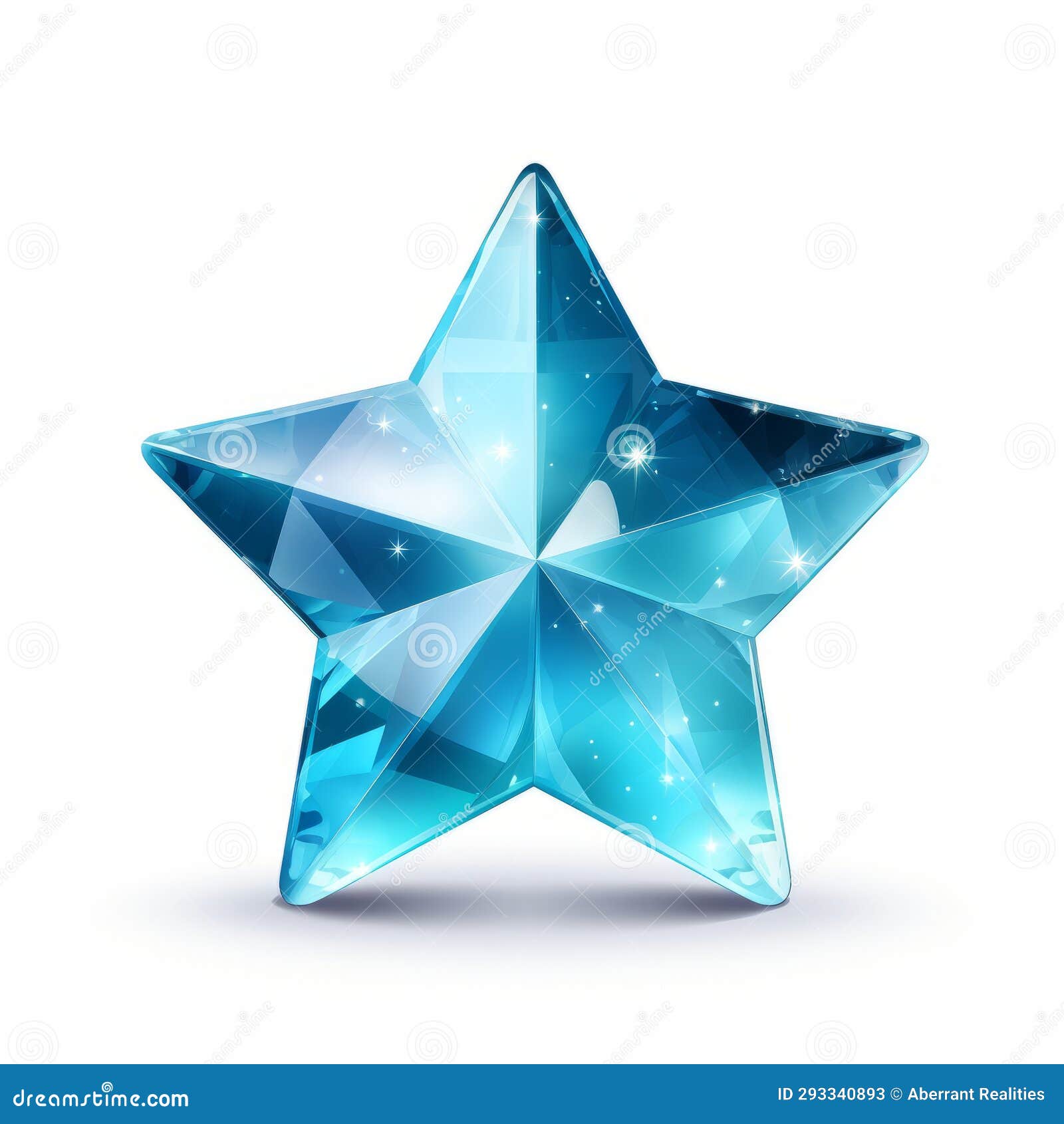 A Blue Diamond Star on a White Background Stock Illustration ...
