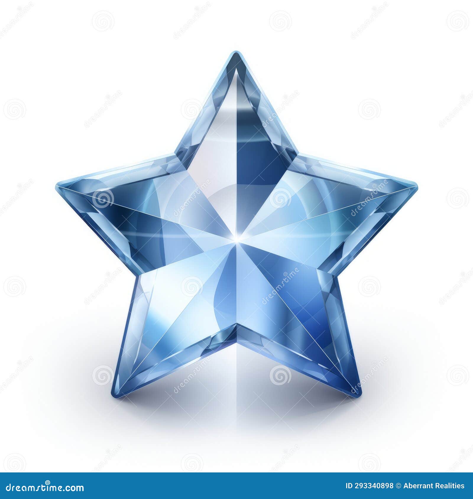 A Blue Diamond Star on a White Background Stock Illustration ...
