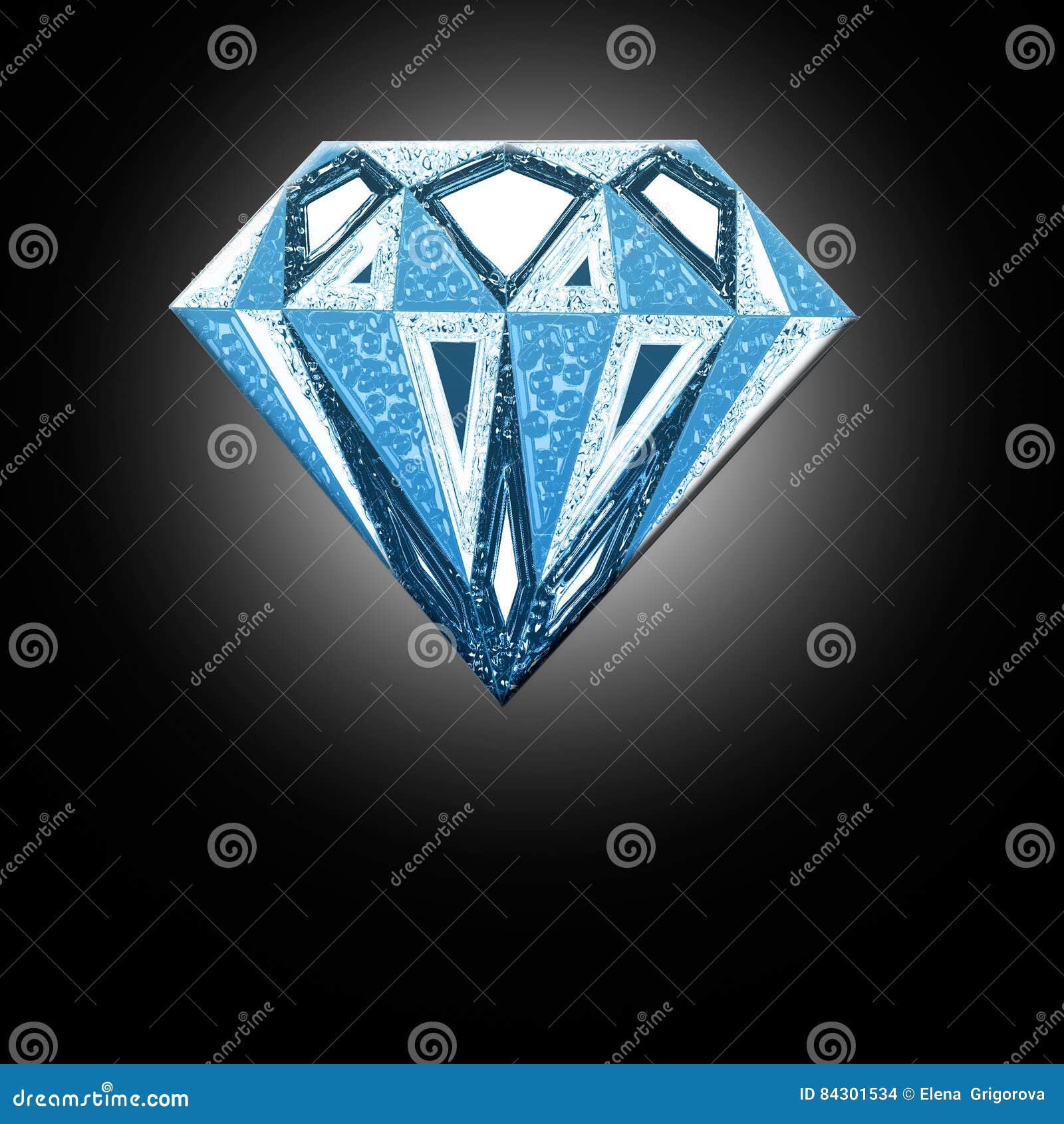 Blue Diamond Symbol. Diamond Illustration in a Flat Style. Stock ...