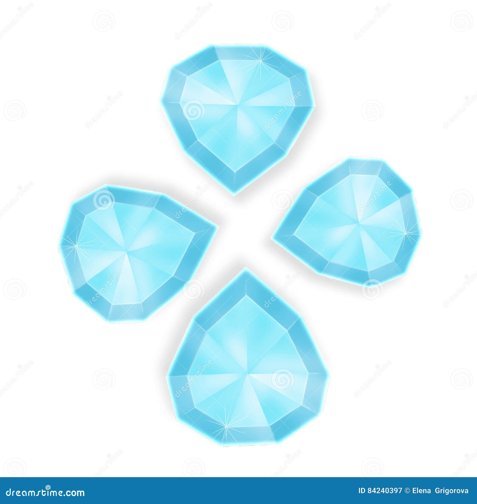 Blue Diamond Symbol. Diamonds Illustration in a Flat Style Stock ...