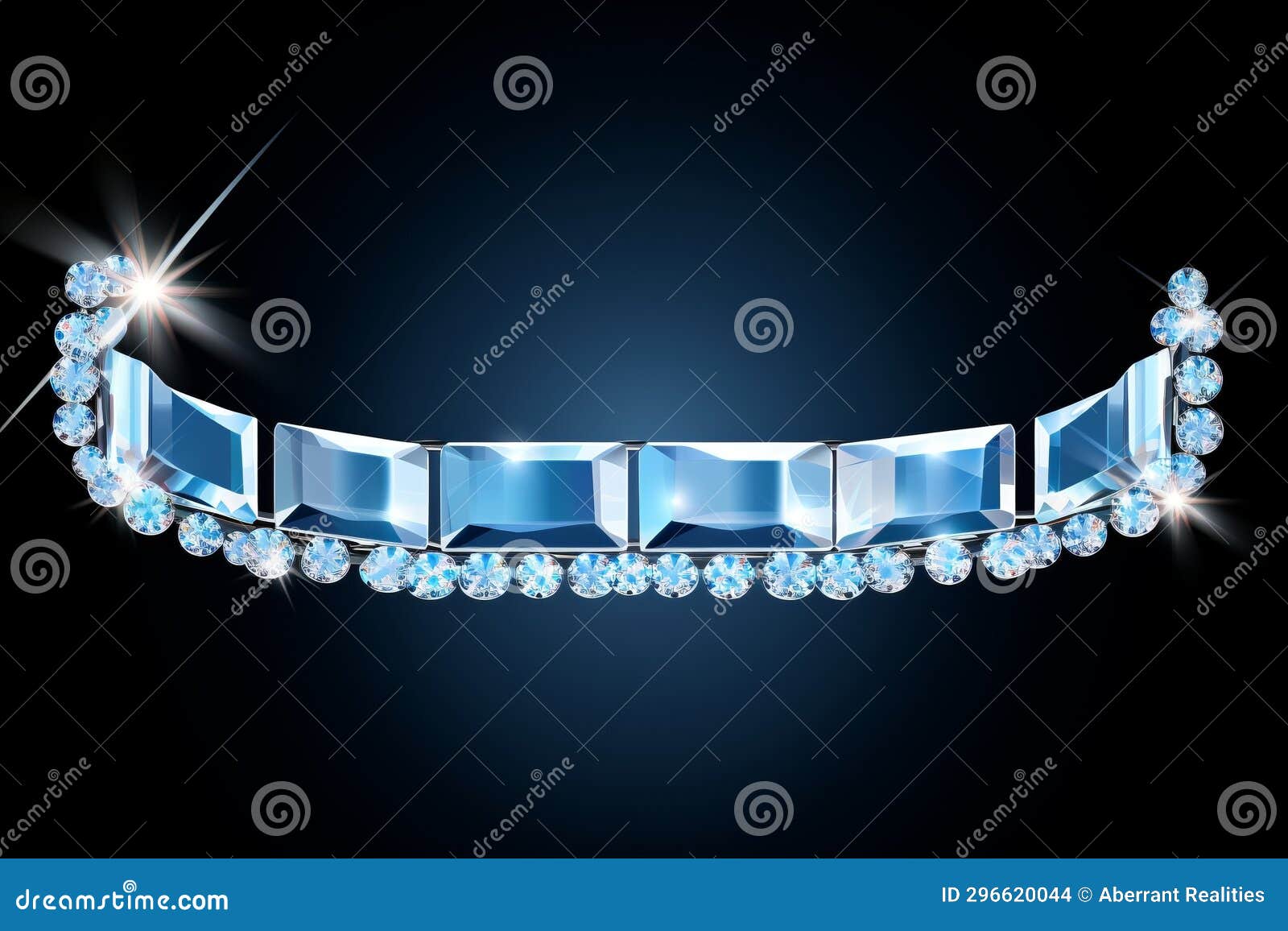 A Blue Diamond Tiara on a Black Background Stock Illustration ...