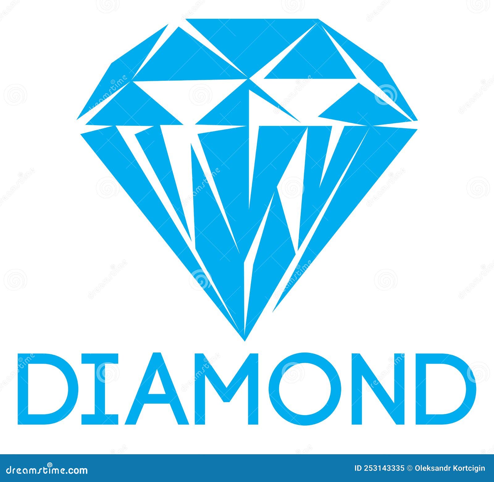 Blue Diamond. Vector Illustration Stock Vector - Illustration of icon ...