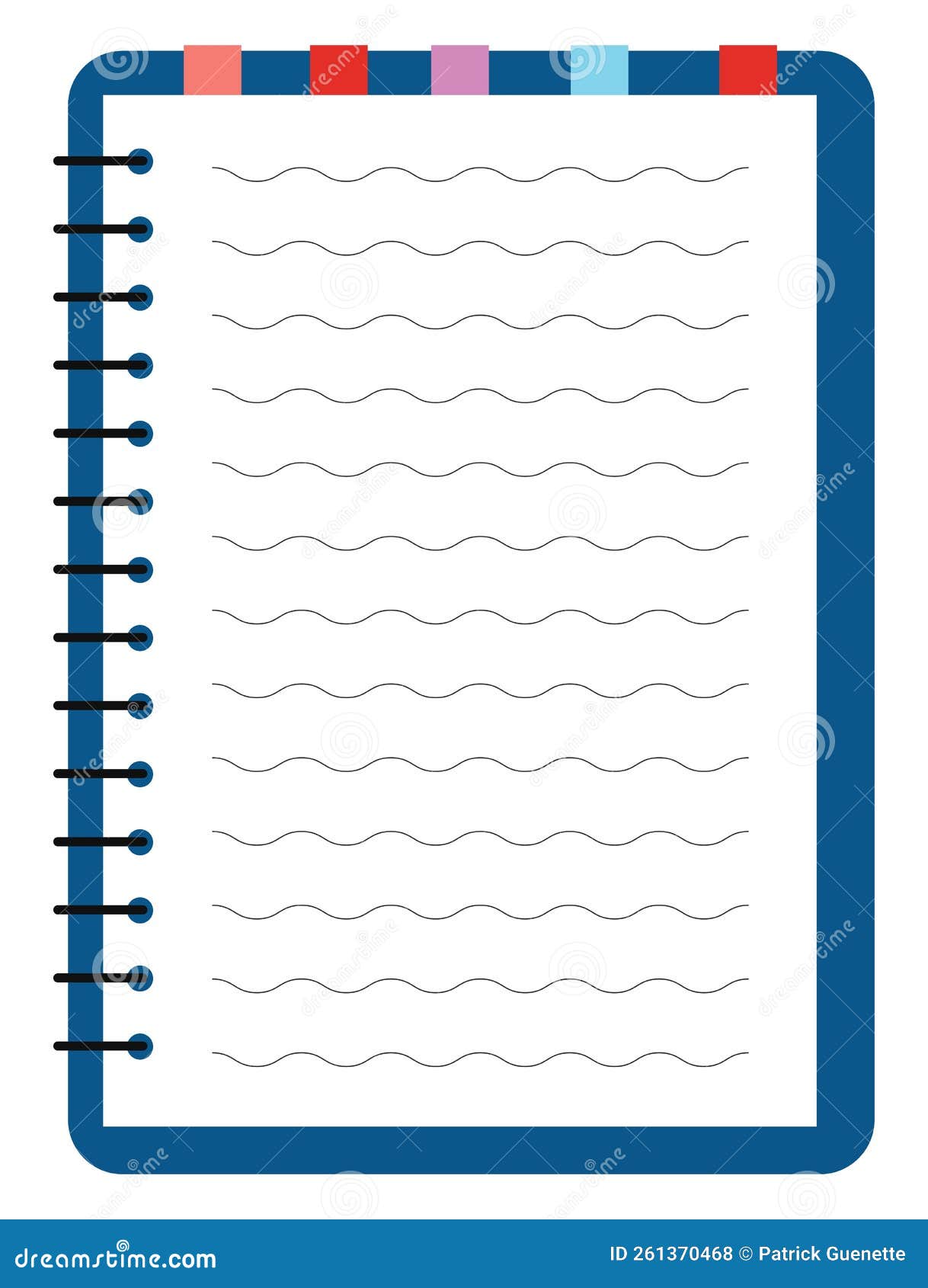 Blue diary, icon stock vector. Illustration of paper - 261370468