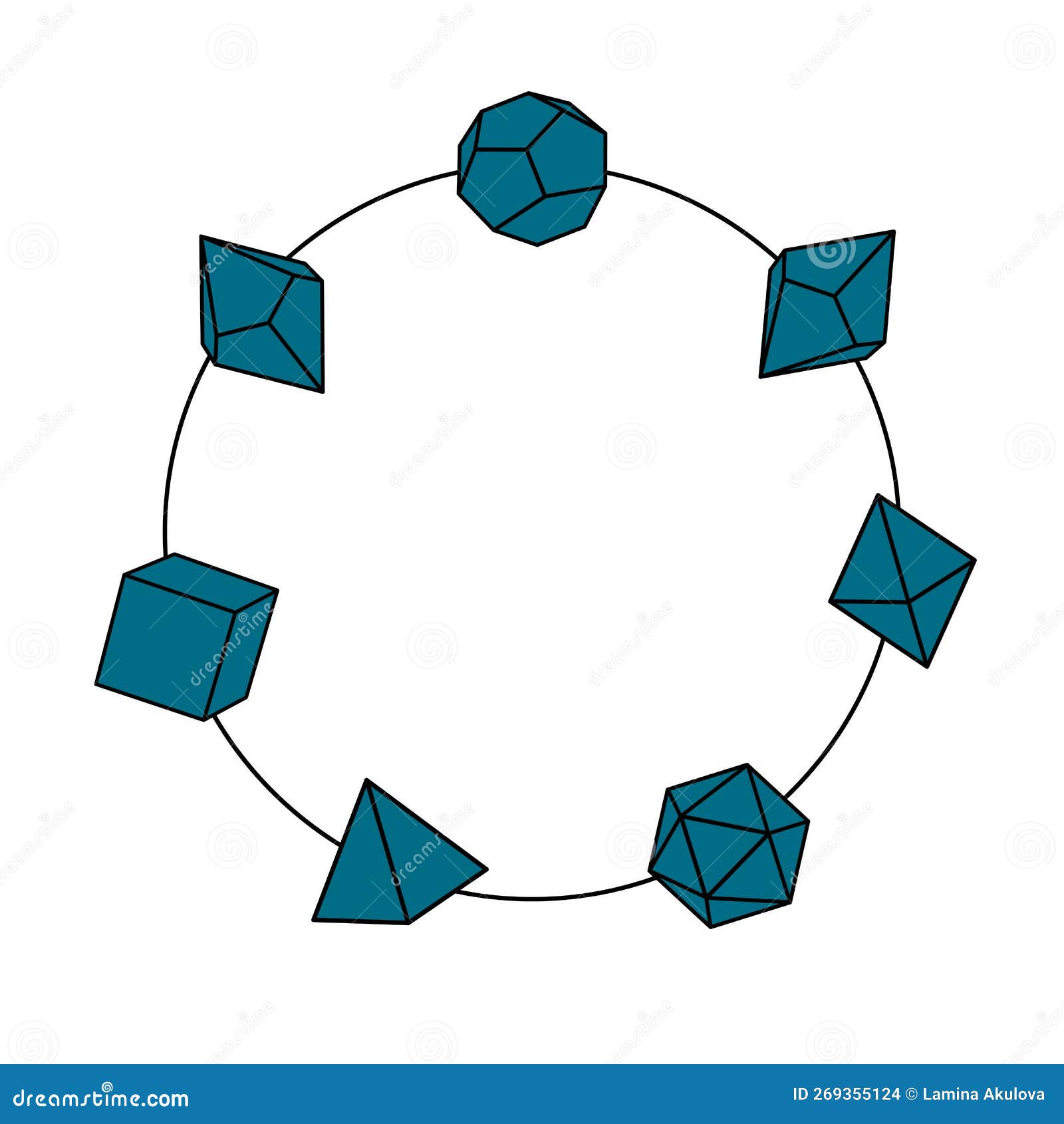 Blue Dice Frame in Square Shape, Hand Drawn Vector Stock Vector ...