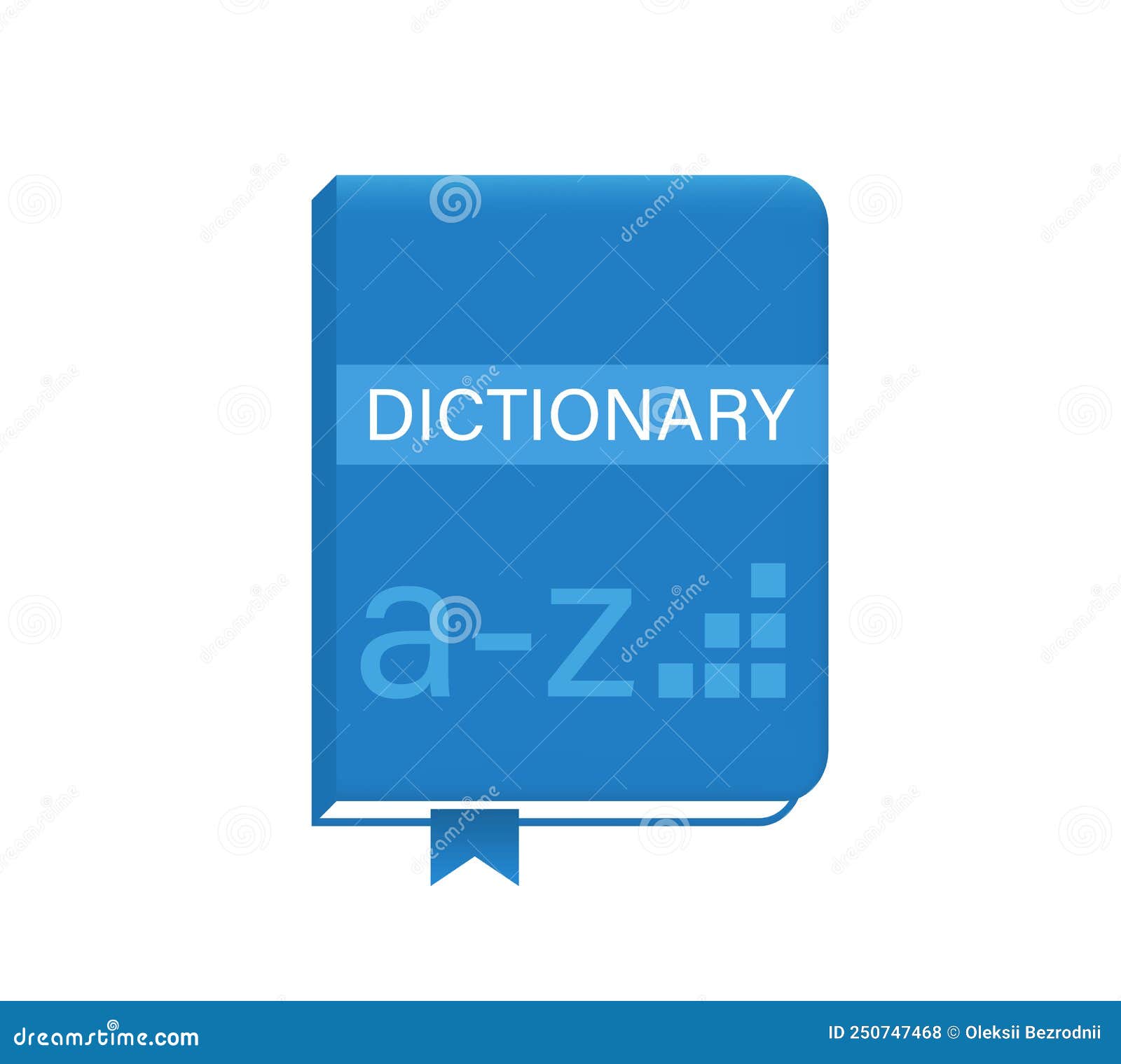 Blue Dictionary with Bookmark Mockup Stock Vector - Illustration of ...