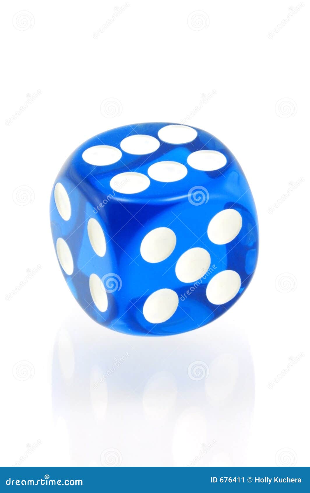 Blue Die on White stock image. Image of blue, glow, dice - 676411