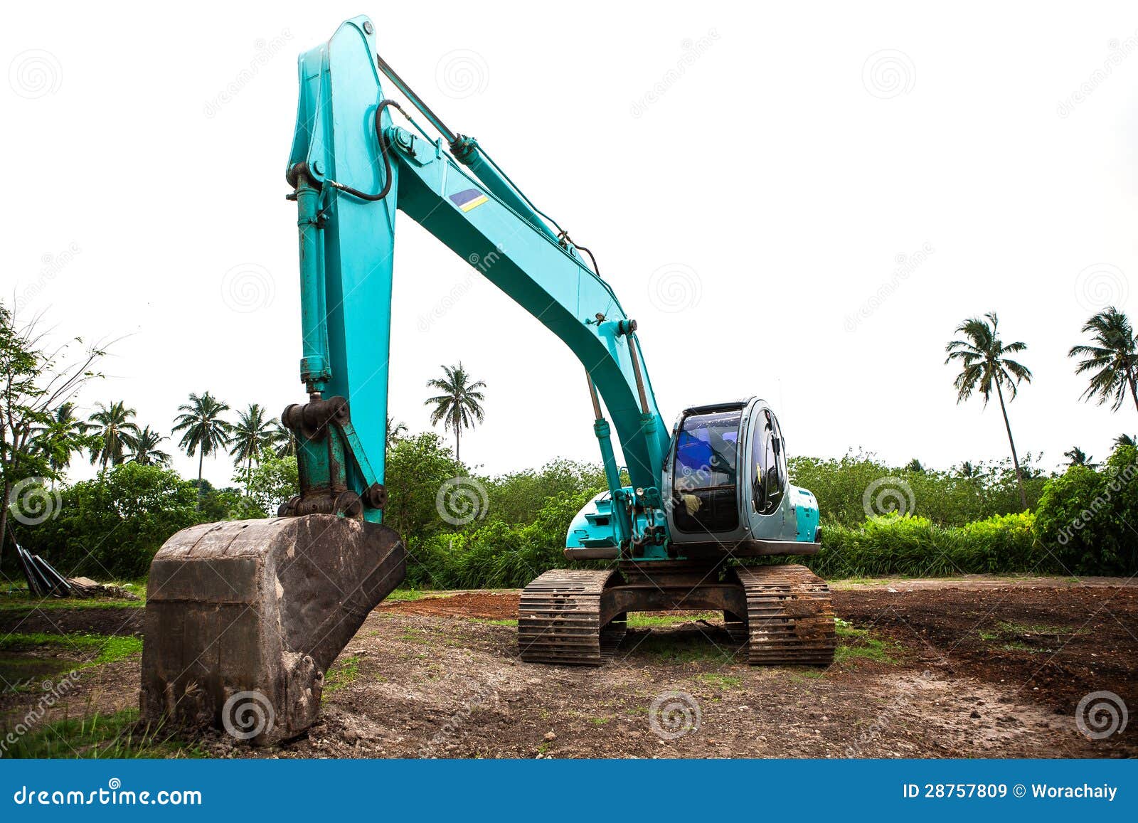 Blue digger stock image. Image of force, heavy, digger - 28757809