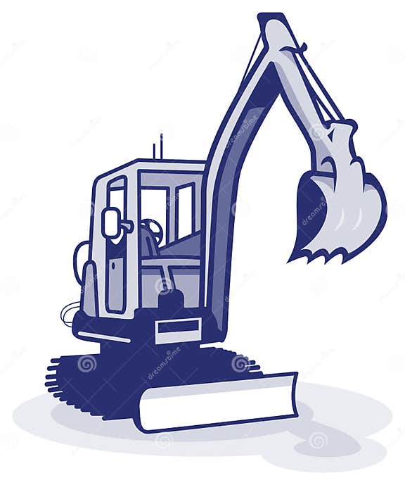 A blue digger machinery stock vector. Illustration of dirt - 22074789