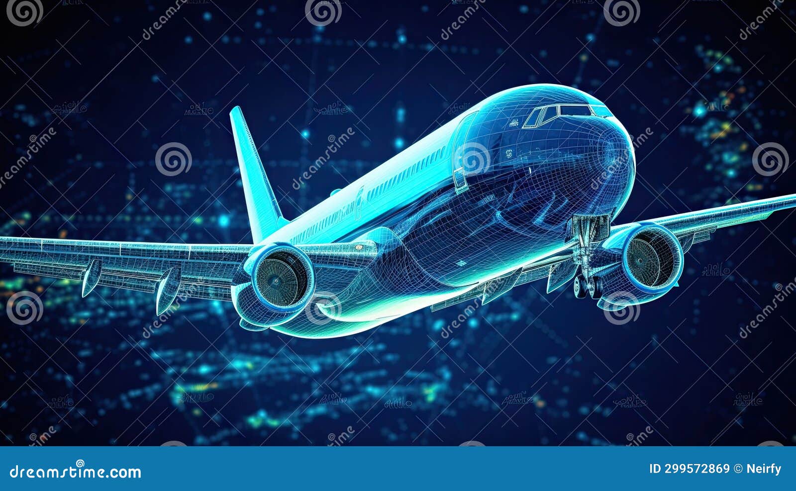 Blue digital airplane data stock image. Image of science - 299572869