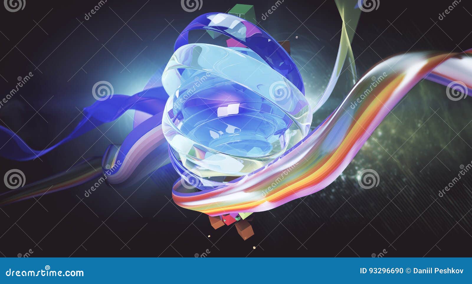 Blue digital art stock illustration. Illustration of illuminated - 93296690