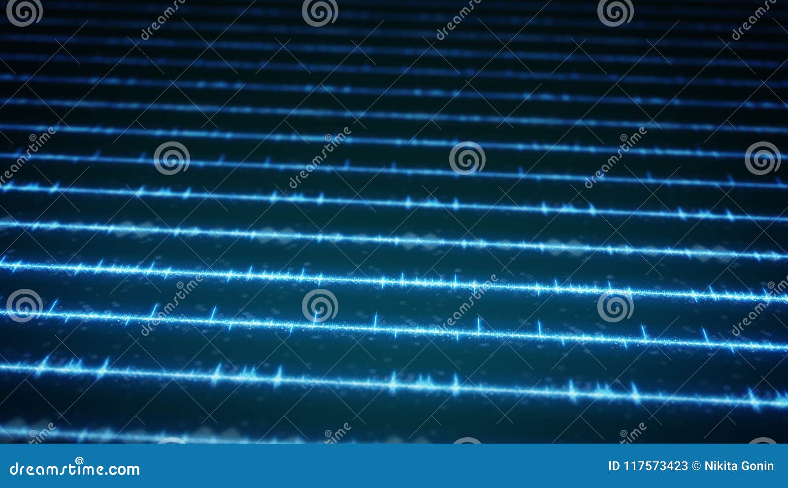 Blue Digital Audio Waves on Screen Stock Illustration - Illustration of ...