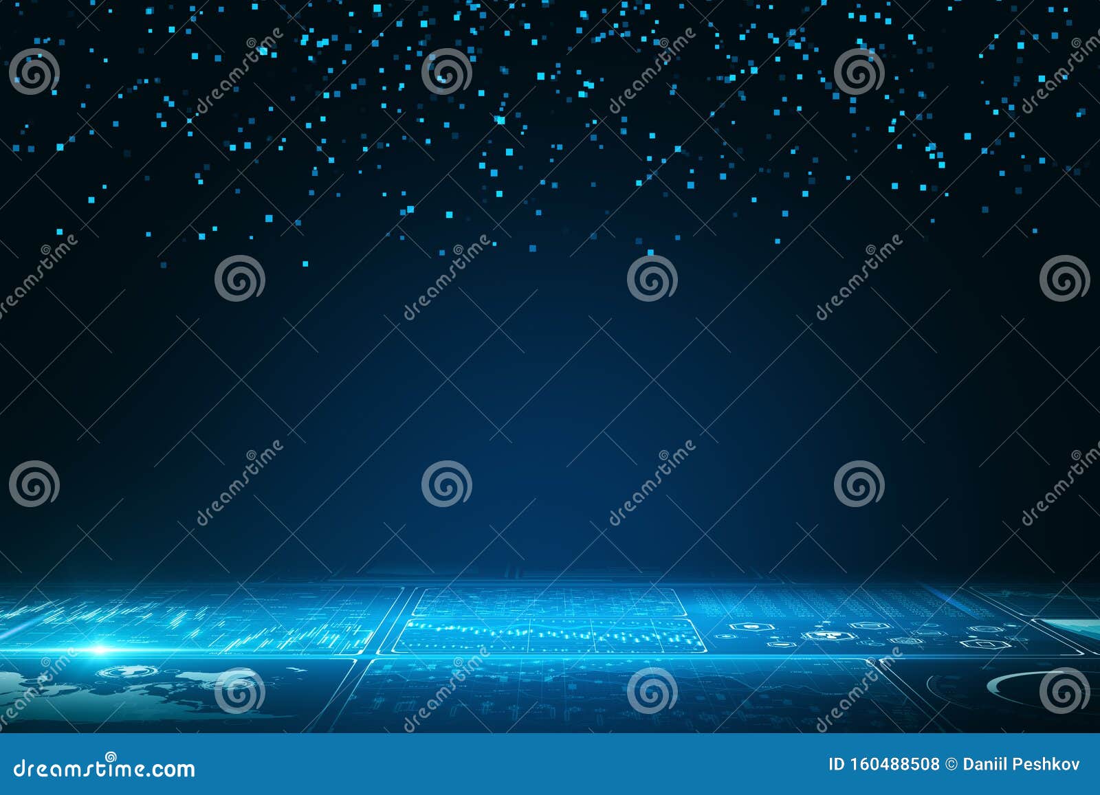 Blue digital background stock illustration. Illustration of innovation ...