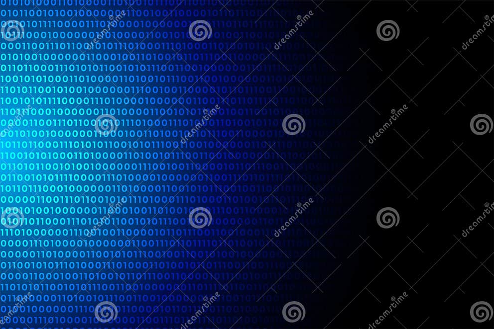 Blue Digital Binary Code Data Numbers Background Design Stock Vector ...