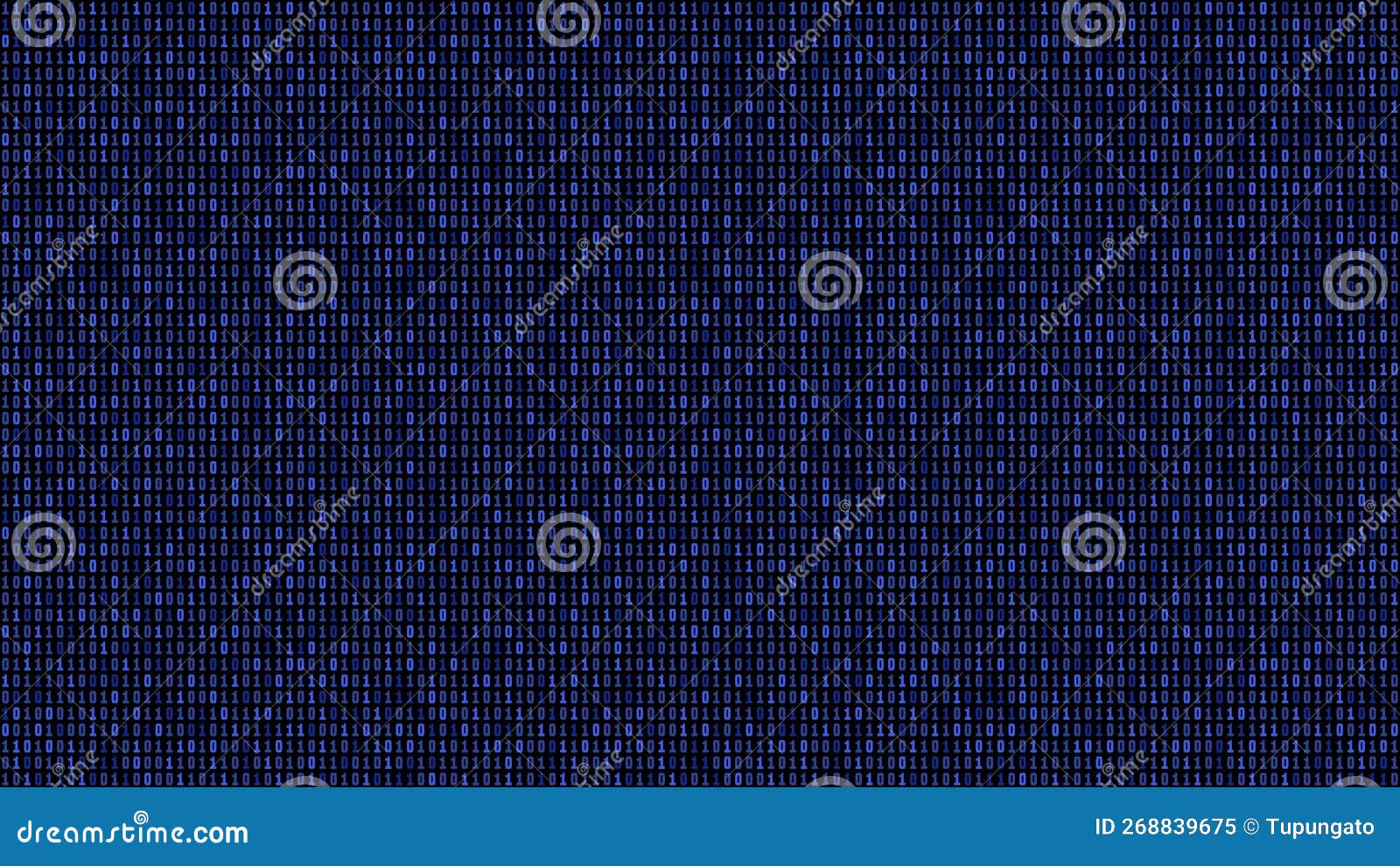 Blue Digital Binary Code Vector Stock Vector - Illustration of black ...