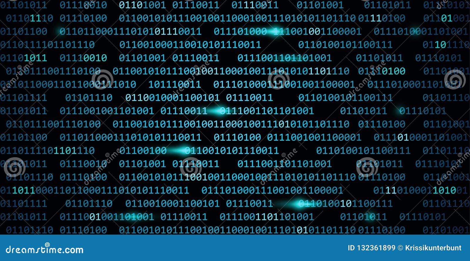 Blue Digital Binary Code Web Cyber Technology Background Stock Vector ...