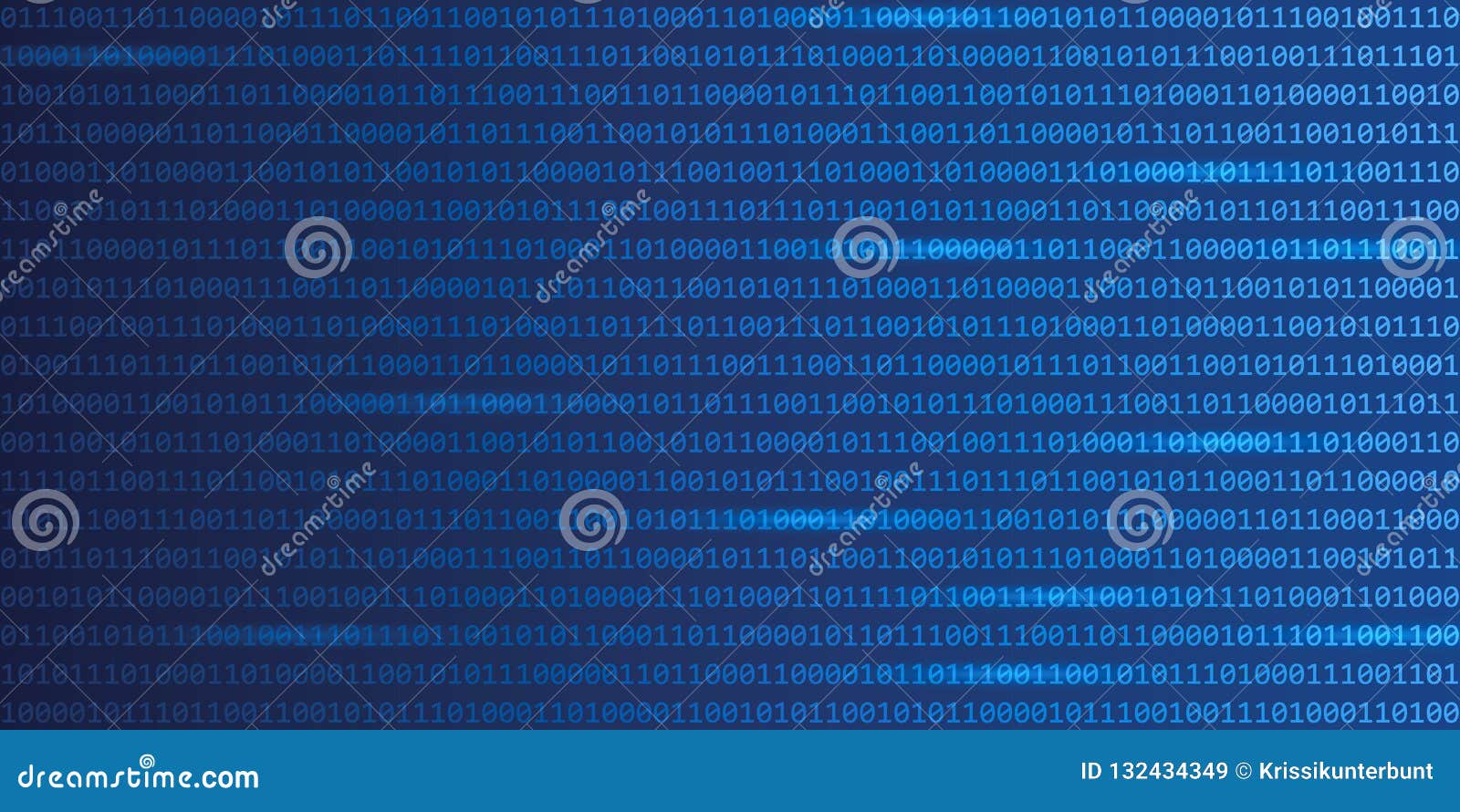 Blue Digital Binary Code Web Technology Background Stock Vector ...