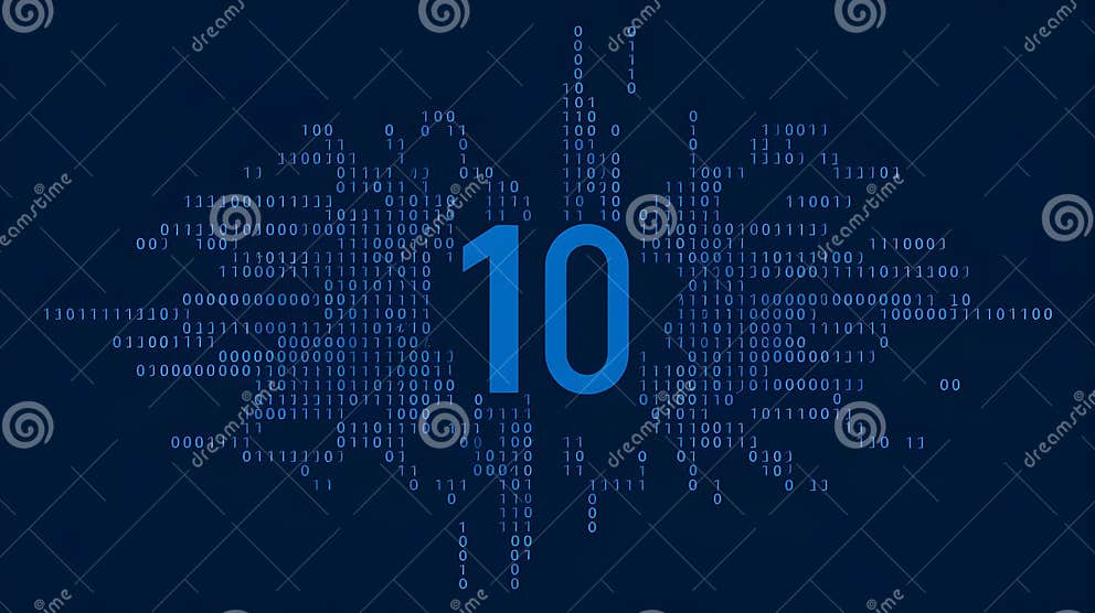 Blue Digital Binary Data on Computer Screen. Abstract Information Technology Background Stock ...