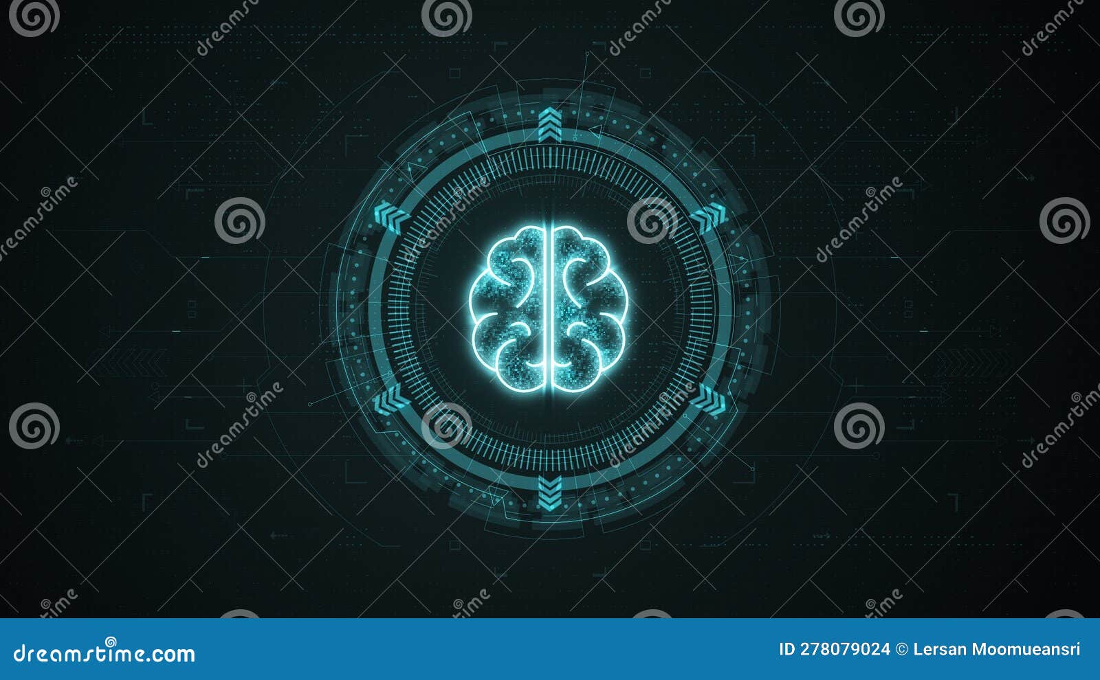 Brain Rotation Loop Background 3D Rendering Animation. Human Brain Lobe ...
