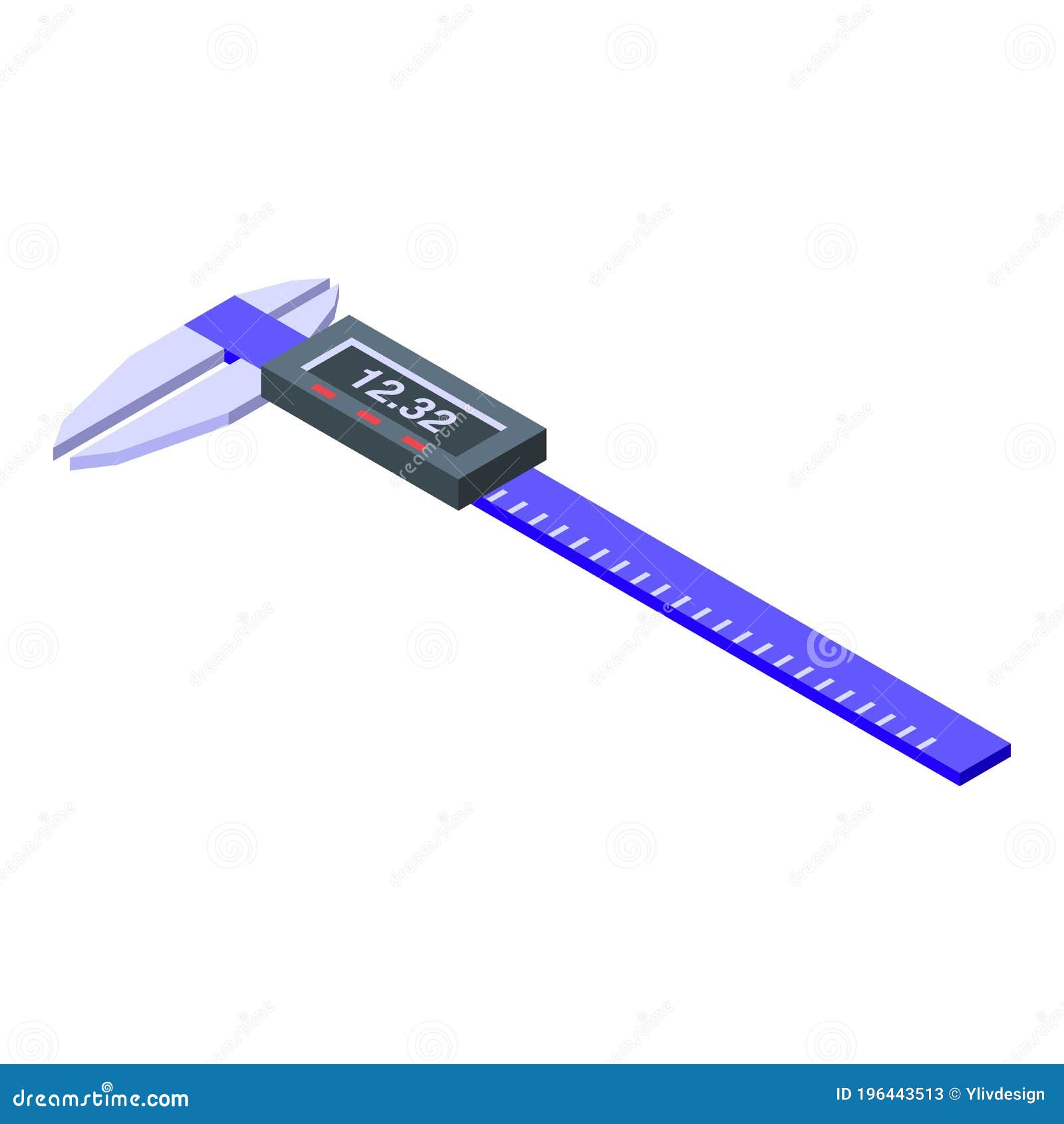 Blue Digital Caliper Icon, Isometric Style Stock Vector - Illustration ...