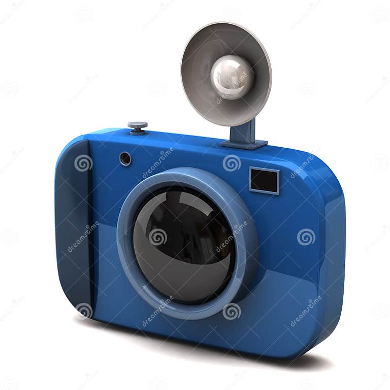 Blue digital camera stock illustration. Illustration of body - 14663352