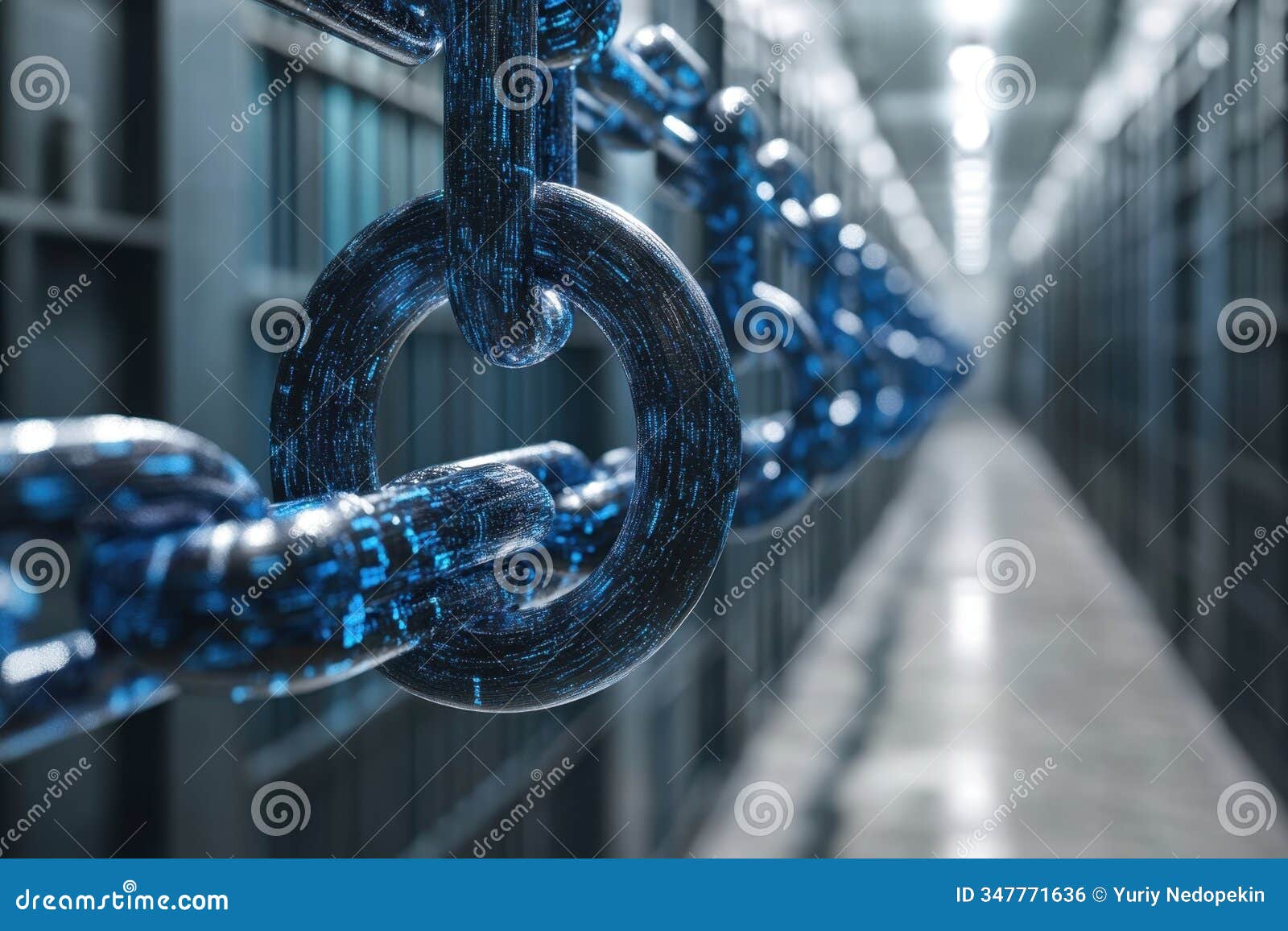 A Blue Digital Chain Linking Storage Compartments in a Modern Data ...