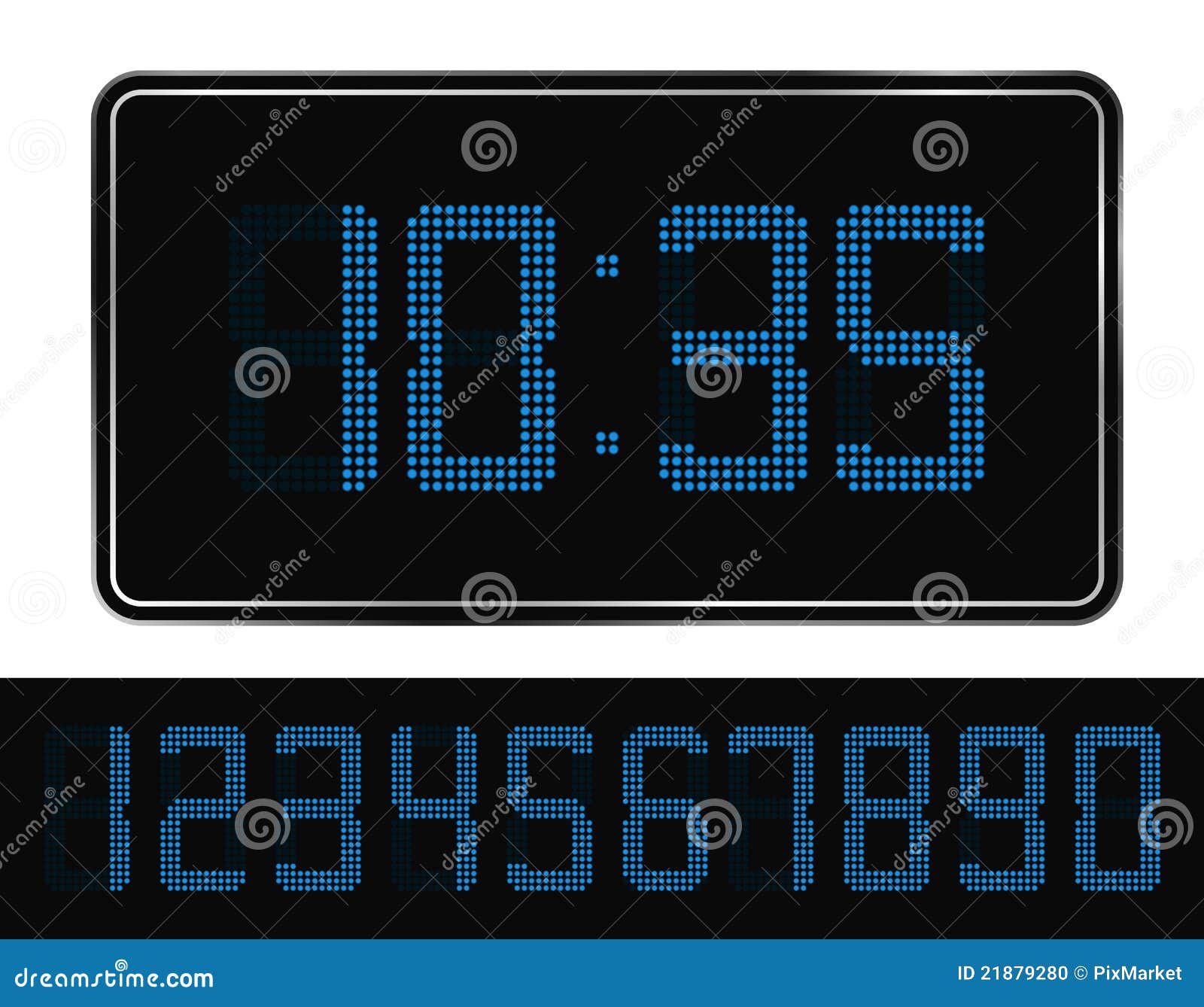 Blue Digital Clock stock vector. Illustration of countdown - 21879280