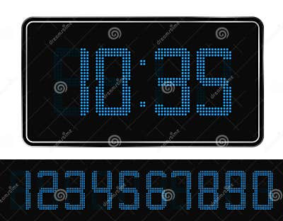 Blue Digital Clock stock vector. Illustration of countdown - 21879280