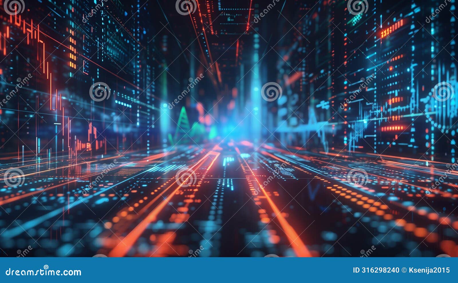 Blue Digital Cyberspace, Data Hi-speed Internet, Future Technology ...