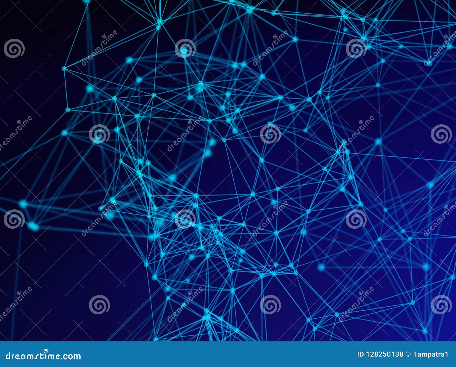 Blue Digital Data and Network Connection Triangle Lines for Tech Stock ...