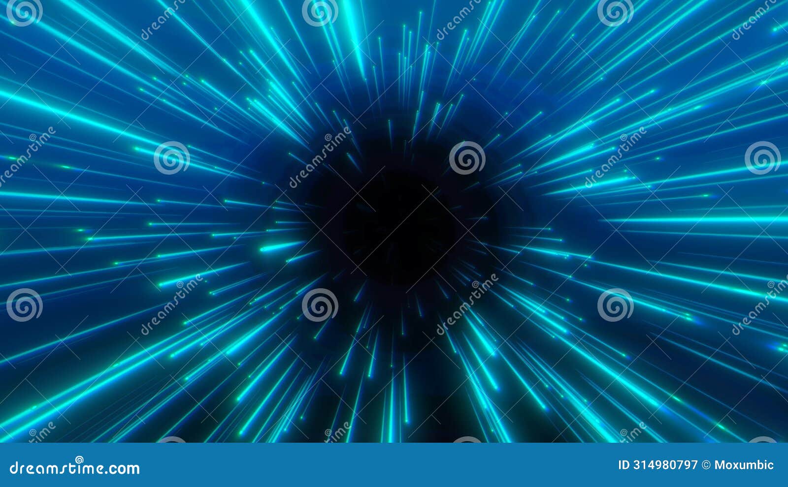 Blue Digital Flowing Warp Light Speed Background Stock Illustration ...