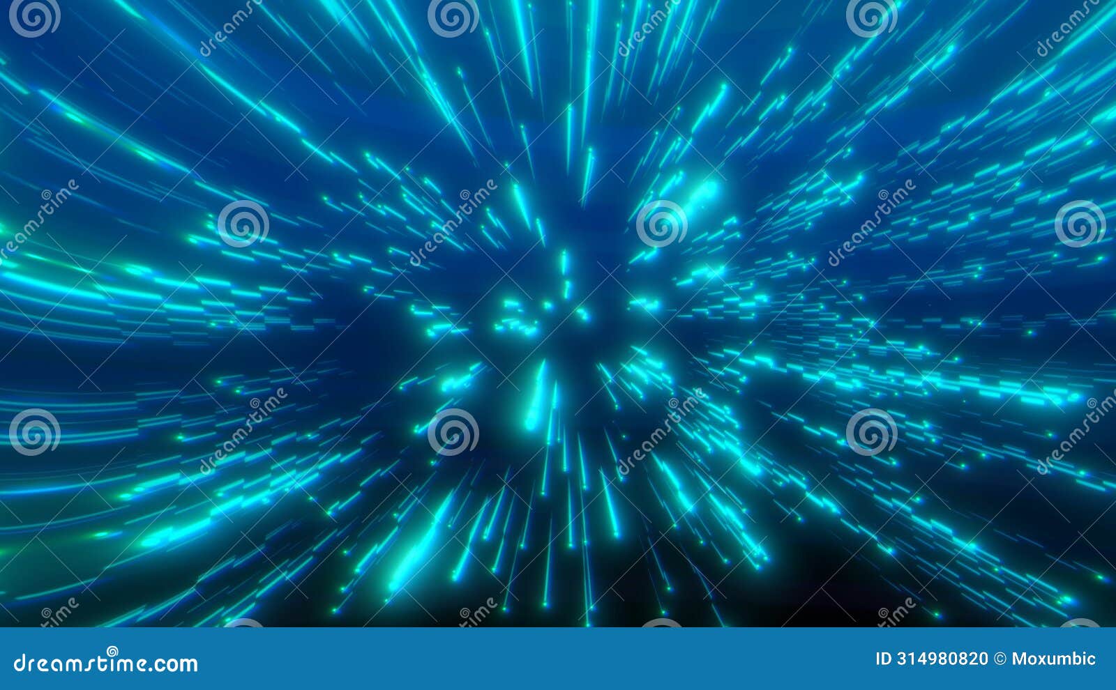 Blue Digital Flowing Warp Light Speed Background Stock Illustration ...