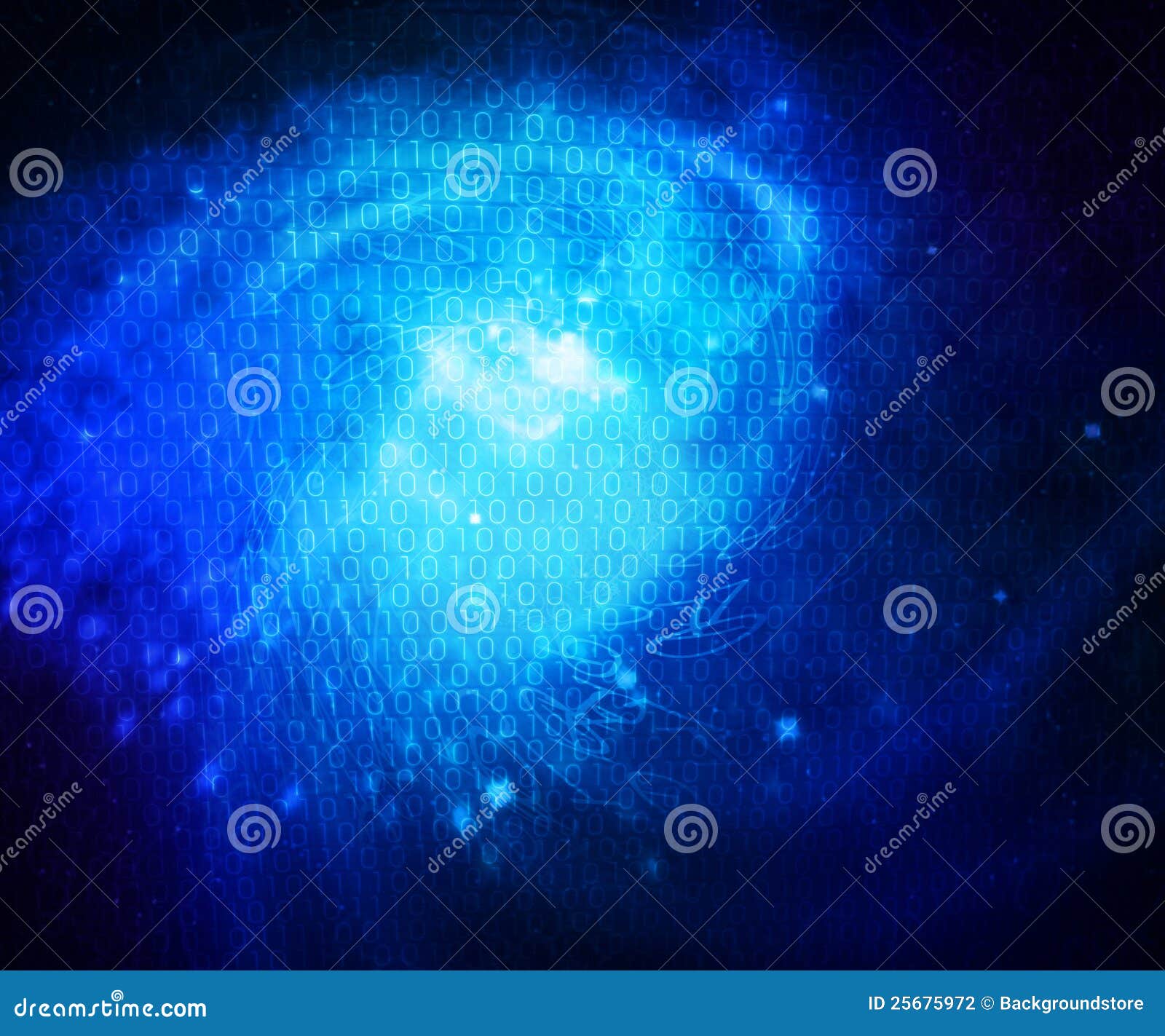 Blue Digital Galaxy stock illustration. Illustration of mesh - 25675972