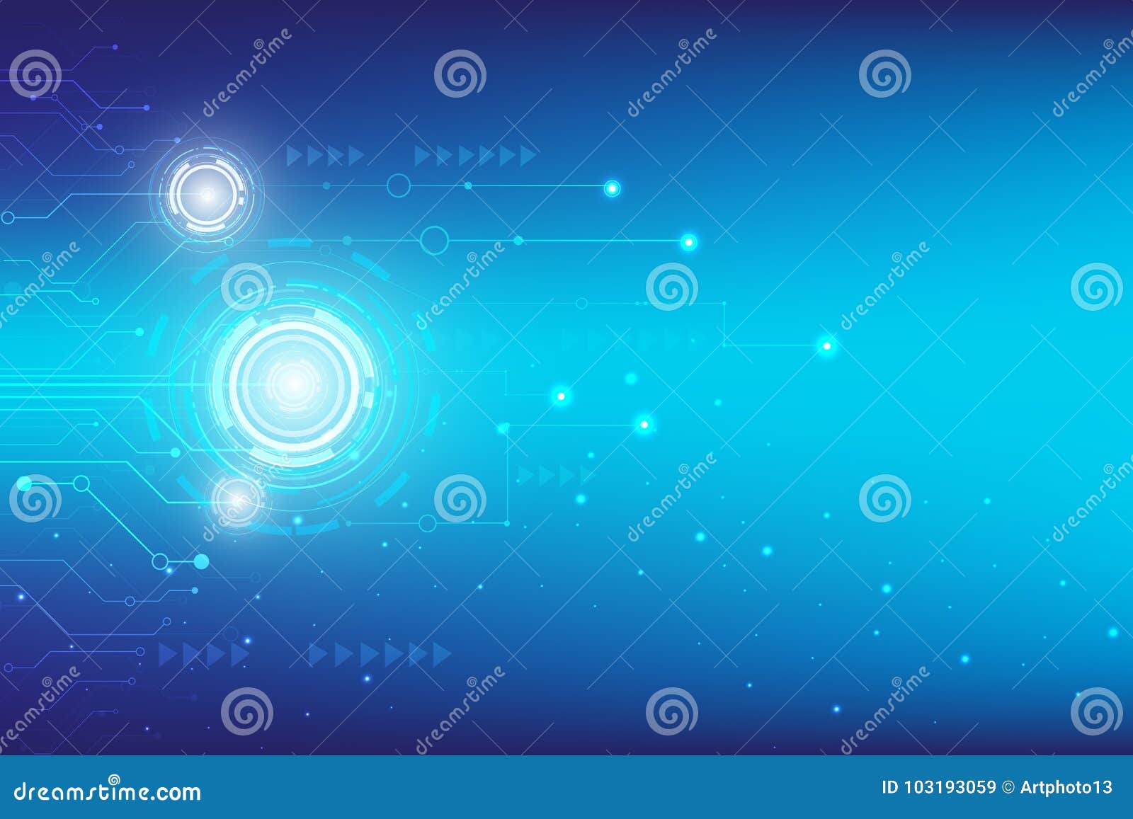 Blue Digital Hitech Technology with Gearwheel Stock Vector ...