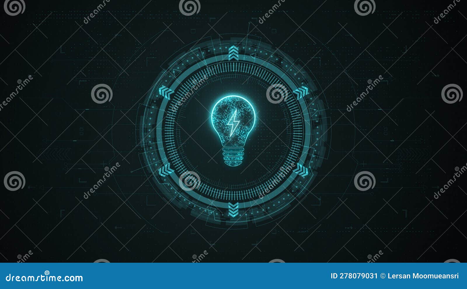 Blue Digital Lamp Logo with Rotation HUD UI Circle Technology Interface ...
