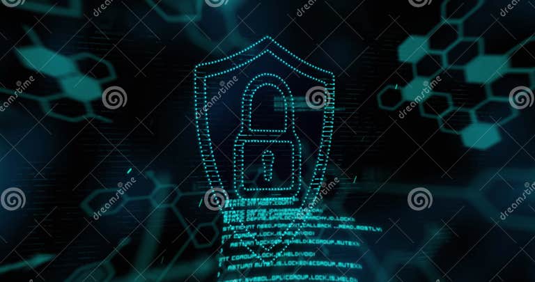 Blue Digital Lock Glowing Amidst Cyber Data Streams, Symbolizing ...