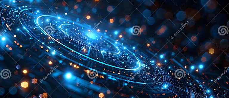 Blue Digital Pulse: Futuristic Interface Vibe. Concept Technology ...