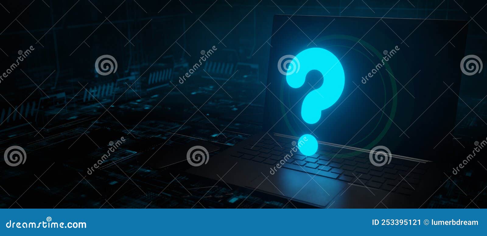 Blue Digital Question Mark Background Technology Help and Support FAQ ...