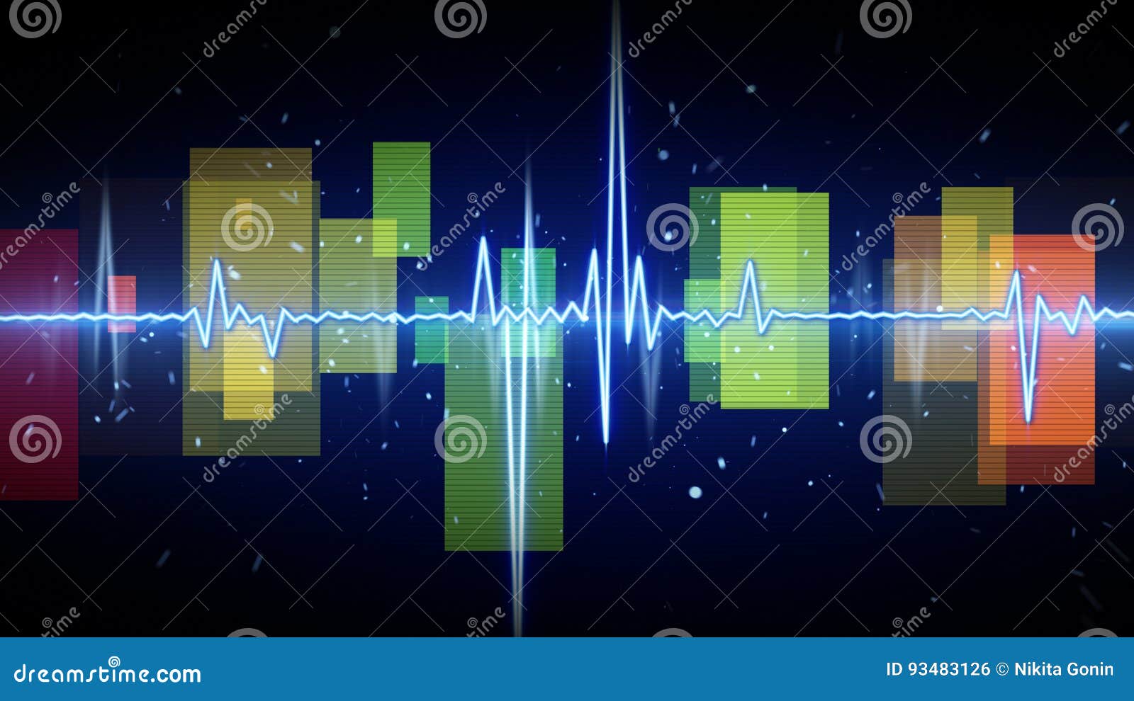 Blue Digital Sine Audio Wave Form Stock Illustration - Illustration of ...
