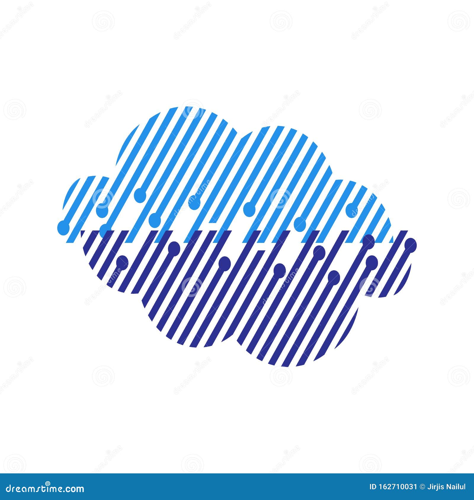 Blue Digital Tech Cloud Logo Design Sign Vector Illustrations Stock ...