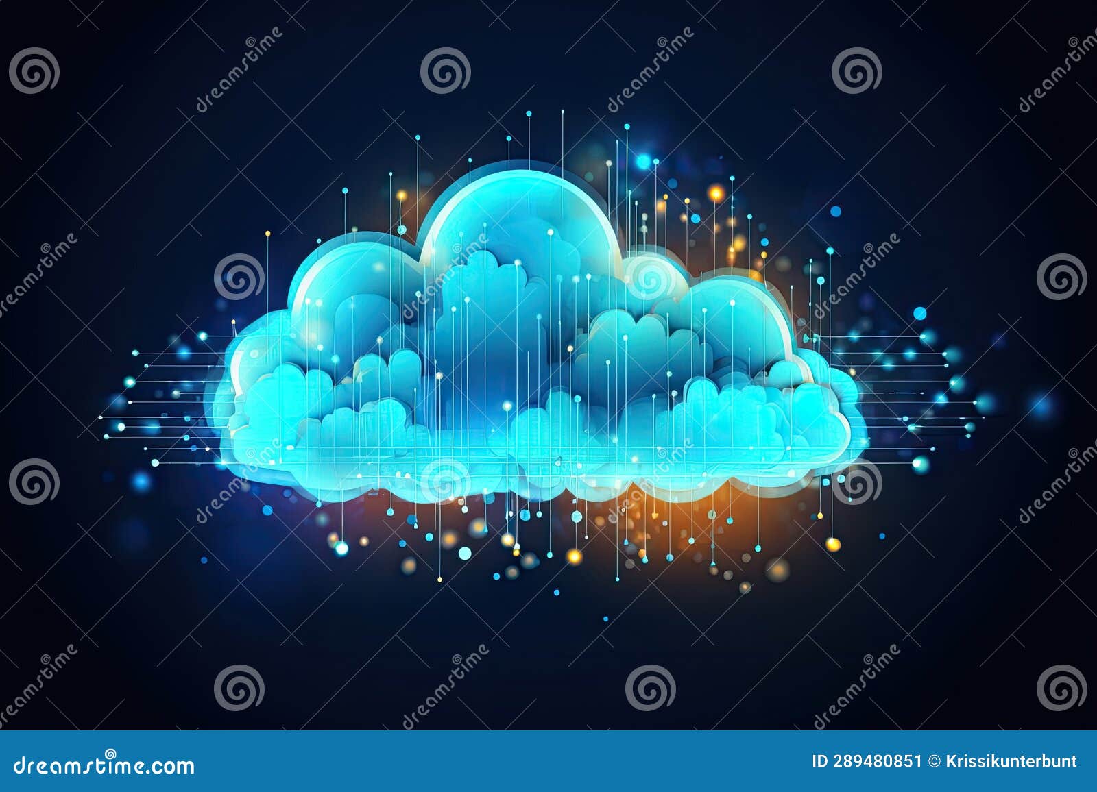 Blue Digital Technical Cloud Technology Stock Illustration ...